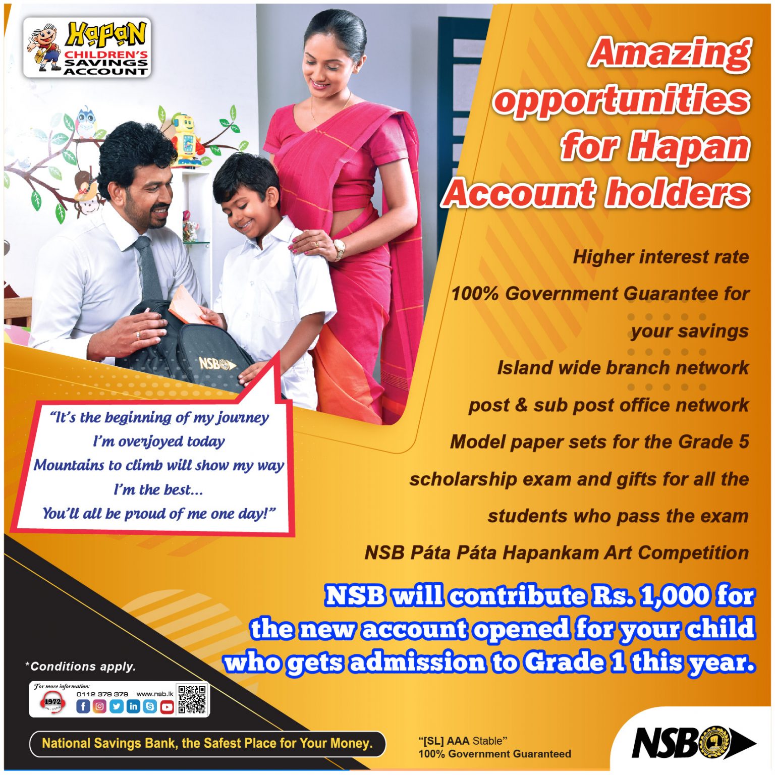 Opening Hapan Accounts for new Pre-school and School Entrants ...