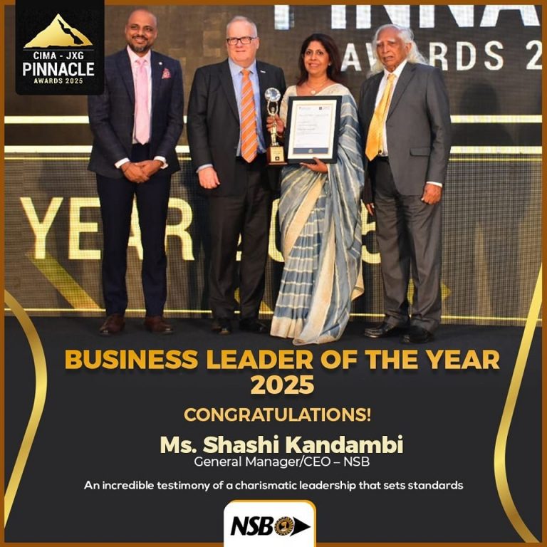 NSB General Manager/CEO, Ms. Shashi Kandambi, has been recognized with ...